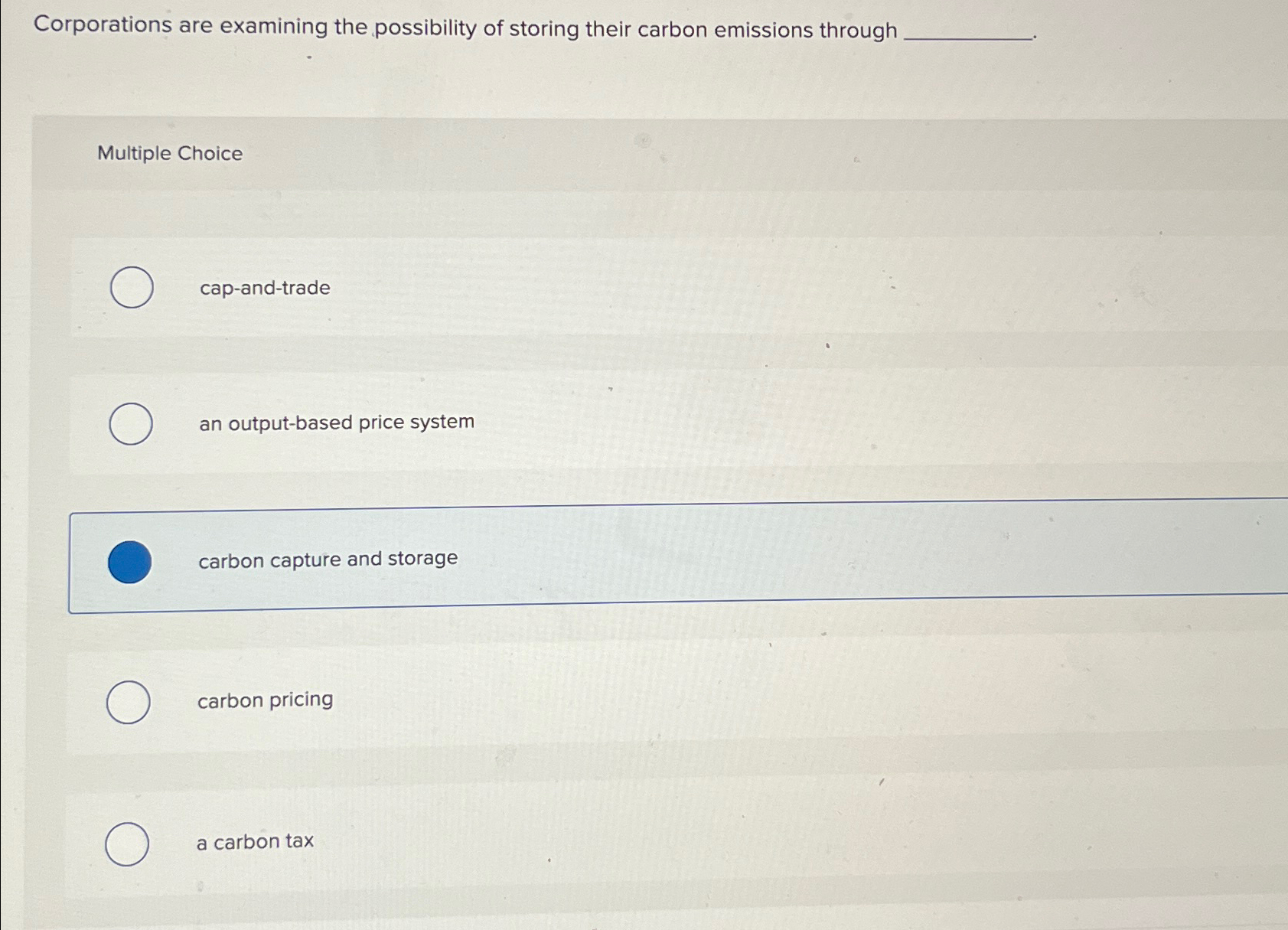 Solved Corporations are examining the possibility of storing | Chegg.com