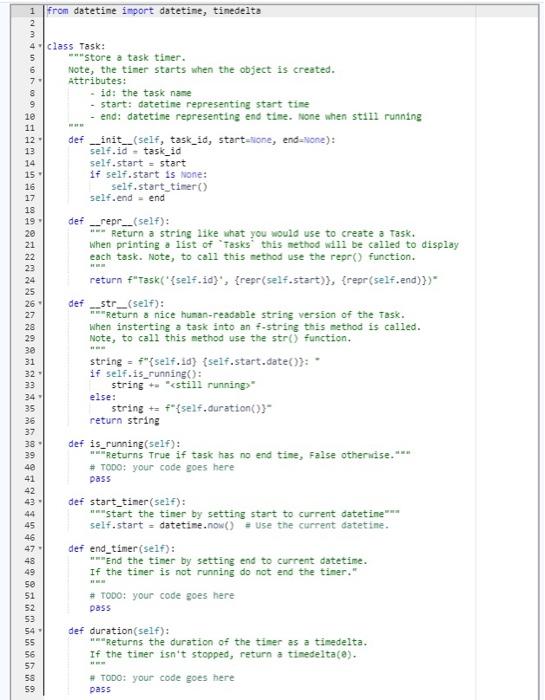 Solved Provided below is a Task class with the methods _ _ | Chegg.com