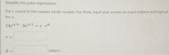 Solved Convert the complex number from polar form to cis (θ) | Chegg.com