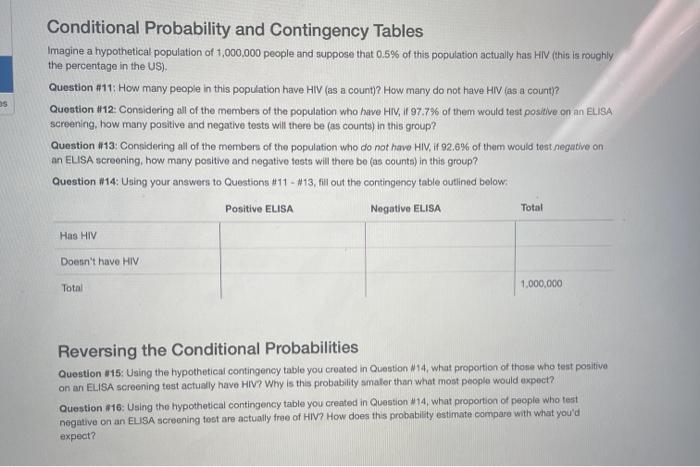 Solved Conditional Probability and Contingency Tables | Chegg.com