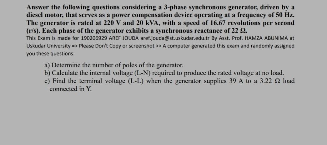 Solved Answer the following questions considering a 3-phase | Chegg.com