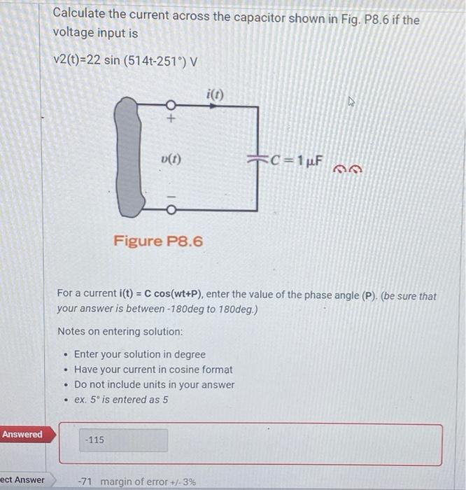 Solved Calculate the current across the capacitor shown in | Chegg.com