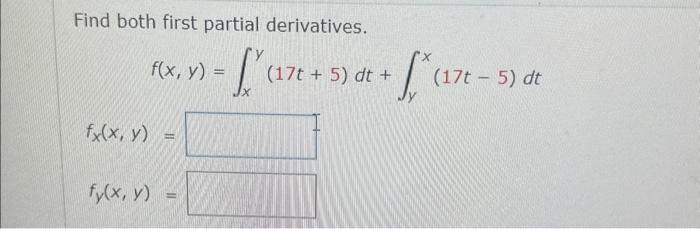 Solved Find both first partial derivatives. | Chegg.com