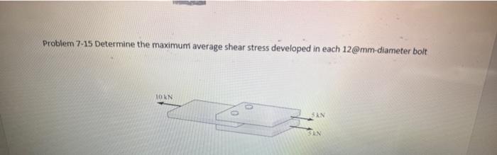 Solved Problem 7-15 Determine the maximum average shear | Chegg.com Solved Problem 7-15 Determine the maximum average shear | Chegg.com