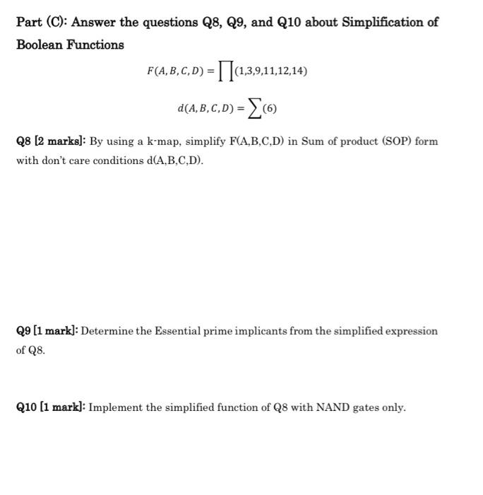 Solved Part (C): Answer the questions Q8, Q9, and Q10 about | Chegg.com Solved Part (C): Answer the questions Q8, Q9, and Q10 about | Chegg.com