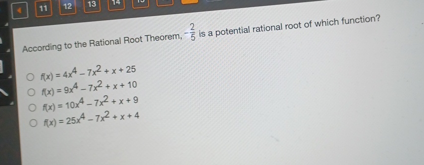 Solved According to the Rational Root Theorem, -25 ﻿is a | Chegg.com