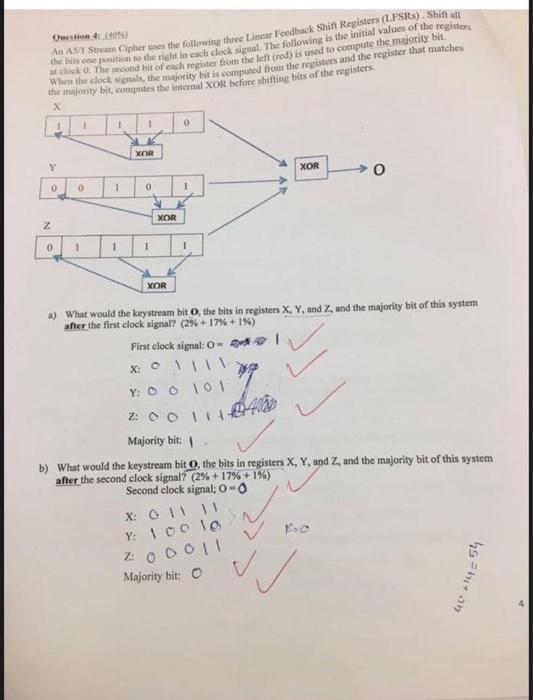 Solved An As/I Streant Cipher uses the following three | Chegg.com