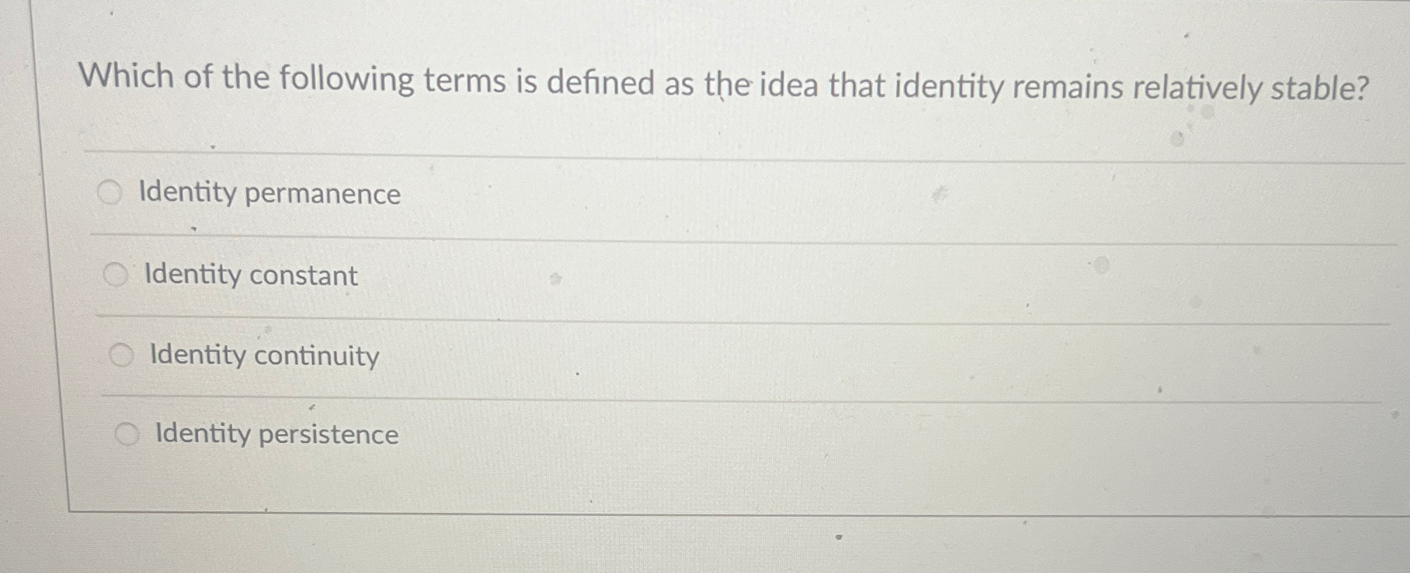 Solved Which of the following terms is defined as the idea | Chegg.com
