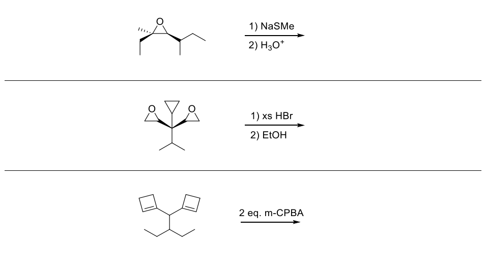 Solved Ethereal (with ﻿a side of ﻿Epoxide) ﻿Reactions:1. | Chegg.com