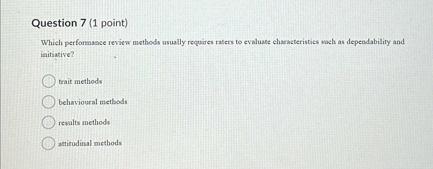 Solved ion 7 1 point Which Performance Review Methods Chegg