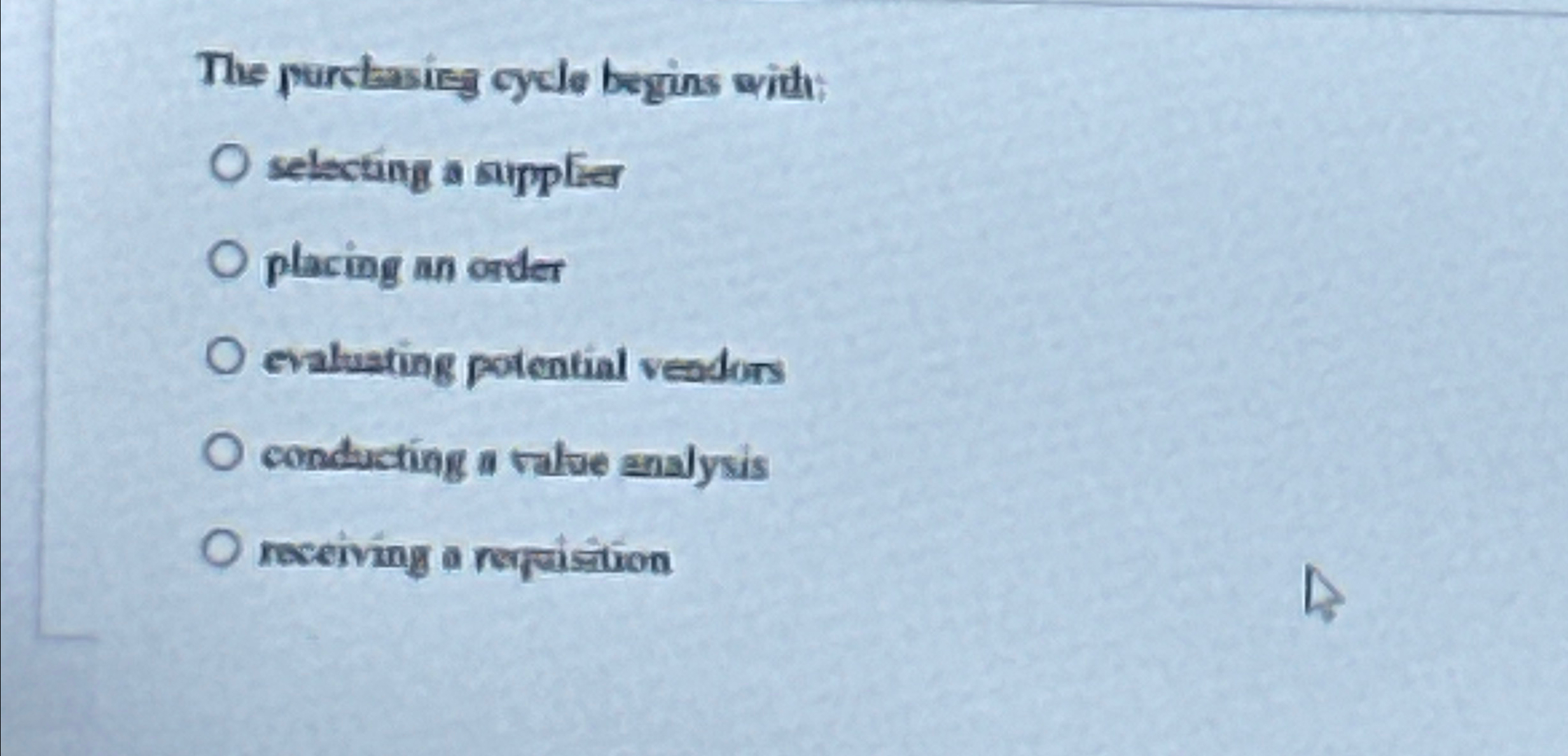 Solved The purclasieg cycle begins with:selacting a | Chegg.com