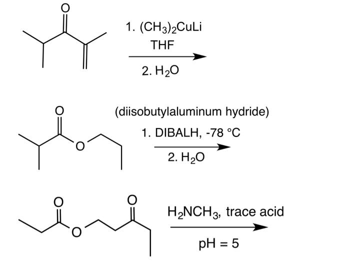 Solved 1. (CH3)2Culi THE 2. H20 o (diisobutylaluminum | Chegg.com