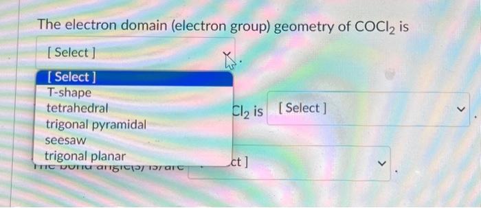 Solved The electron domain (electron group) geometry of | Chegg.com