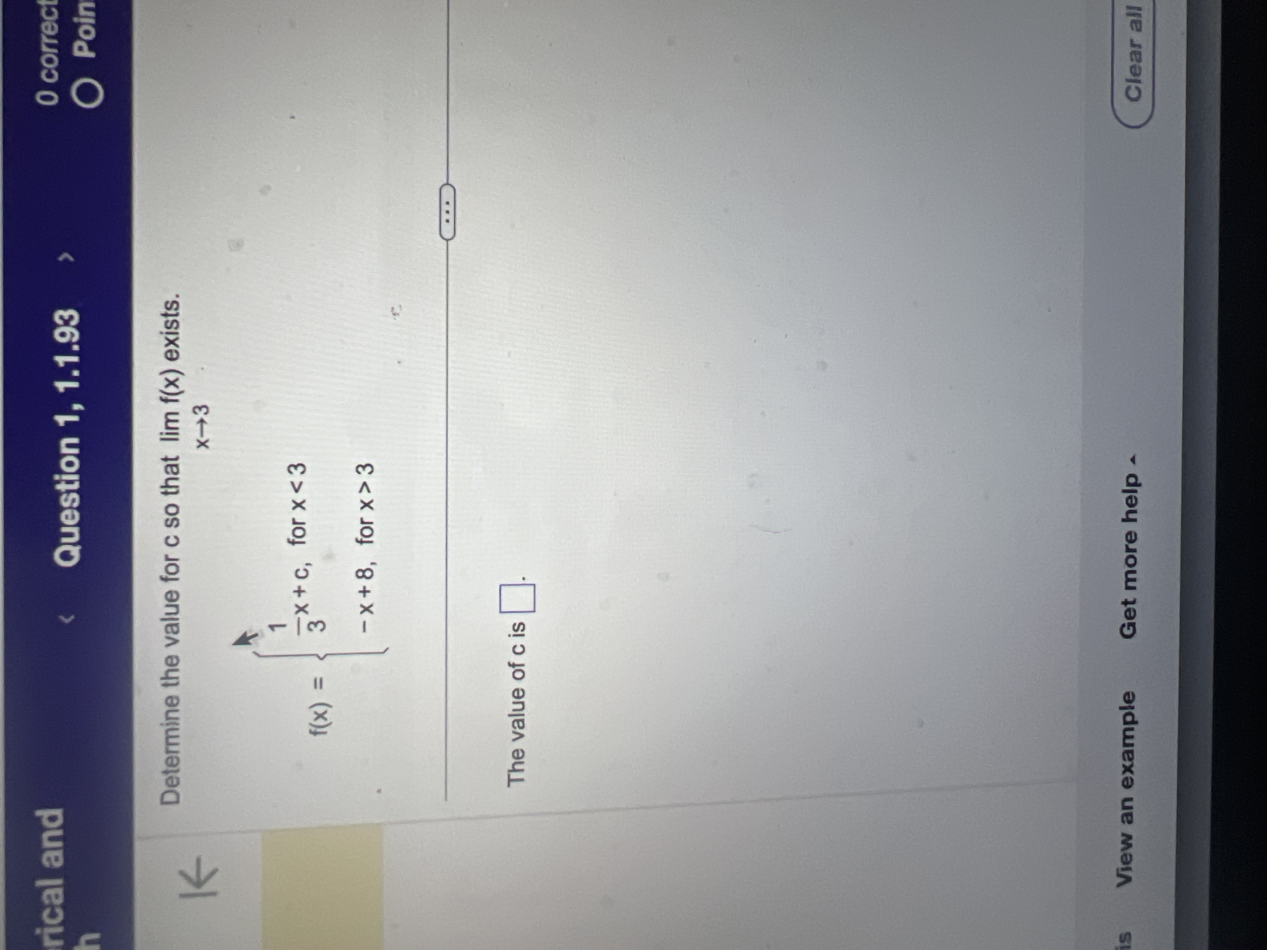 Solved Determine the value for c ﻿so that limx→3f(x) | Chegg.com