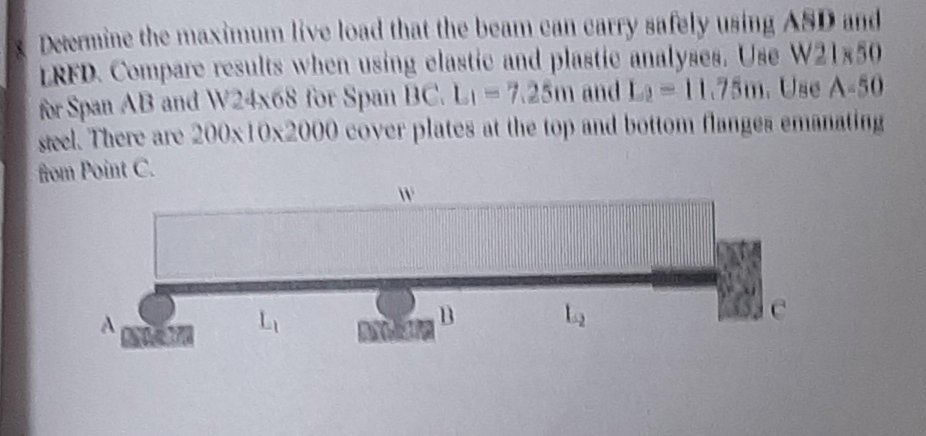 Solved Determine the maximum live load that the beam can | Chegg.com