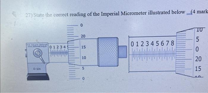 Solved 27) State the correct reading of the Imperial | Chegg.com