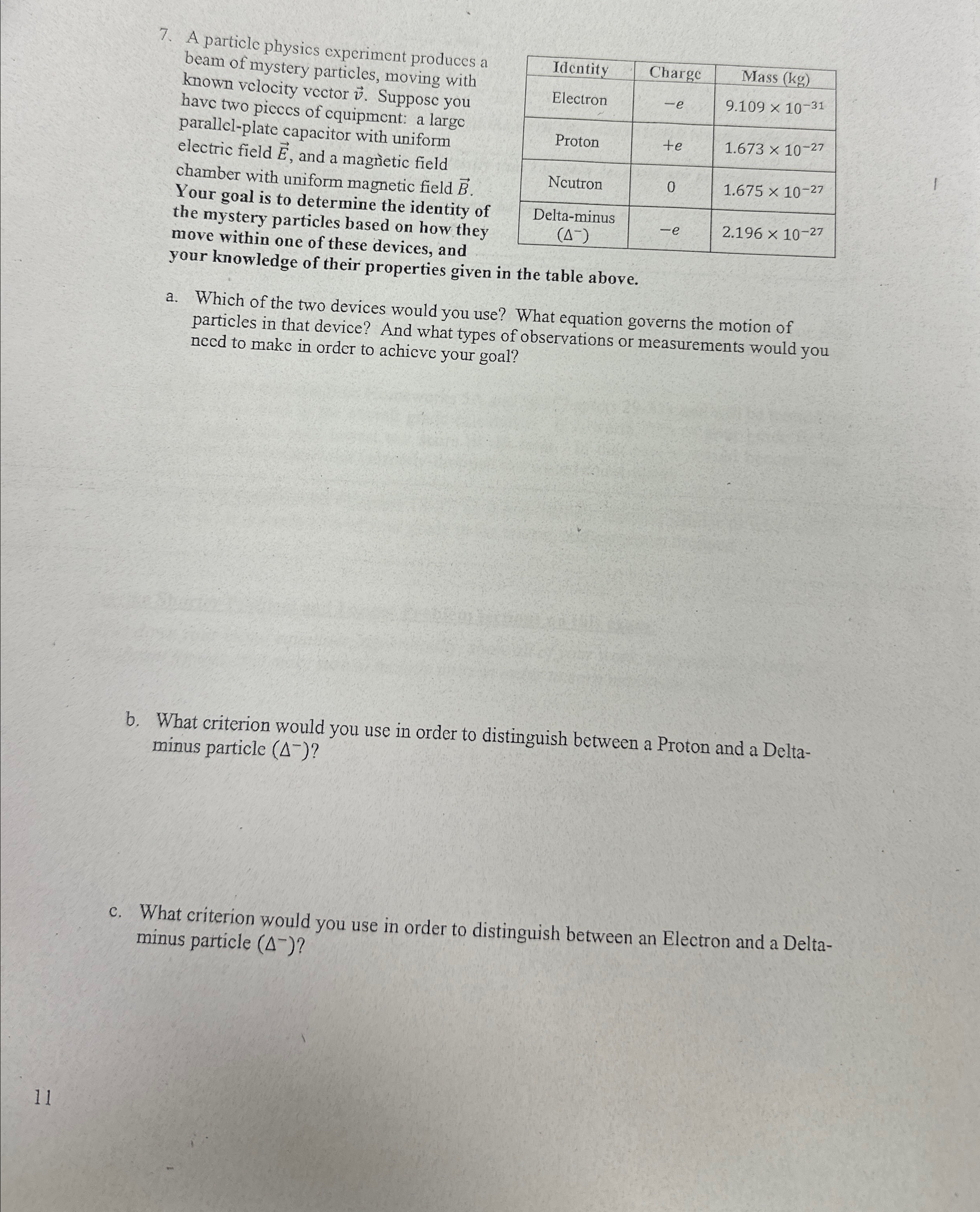 Solved A particle physics experiment produces a beam of | Chegg.com