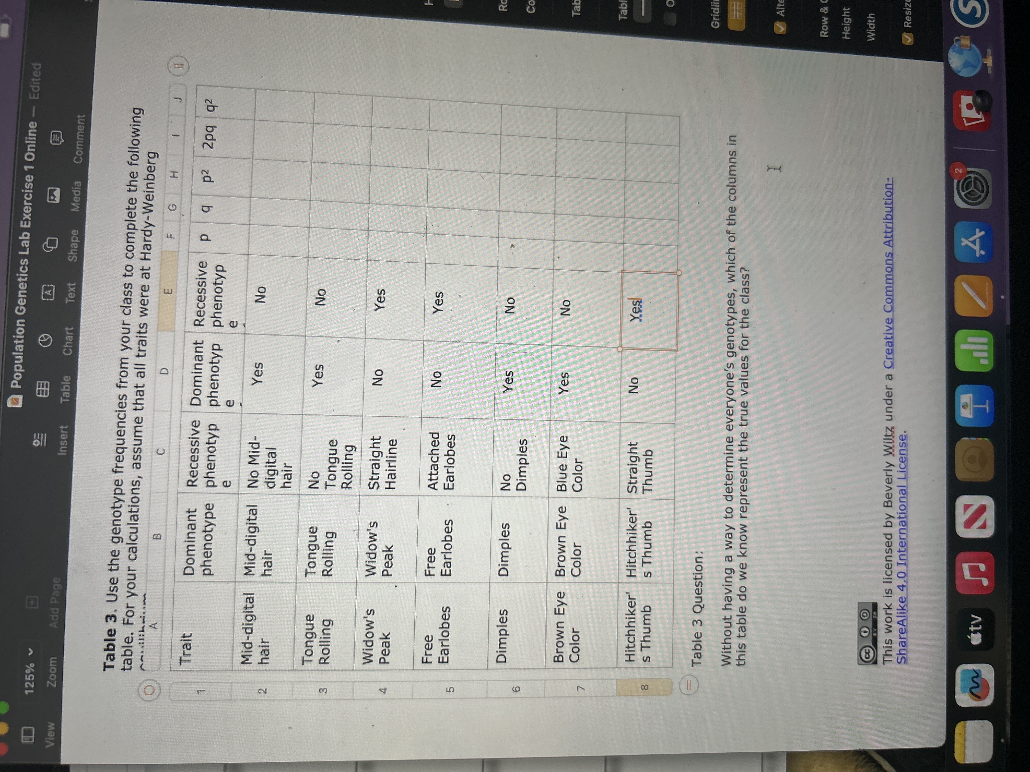 Solved use the genotype frequencies from your class to | Chegg.com