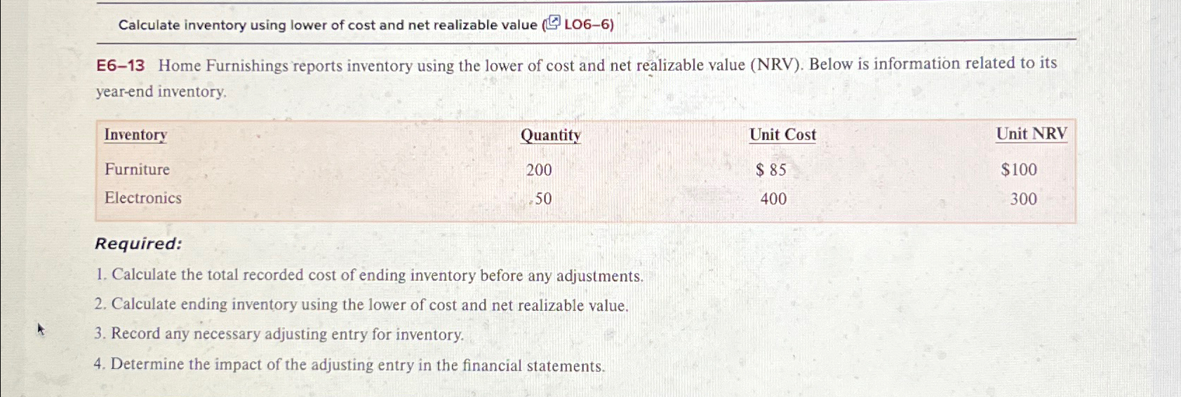 Solved Calculate inventory using lower of cost and net | Chegg.com