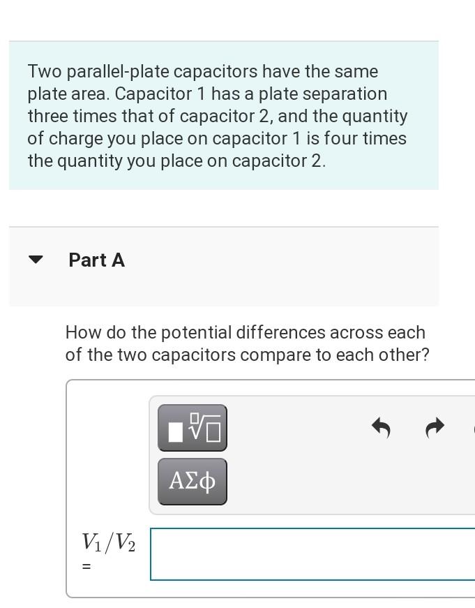 Solved Two parallel-plate capacitors have the same plate | Chegg.com