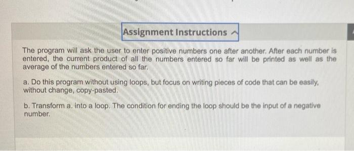 Solved Assignment Instructions The Program Will Ask The User 4549