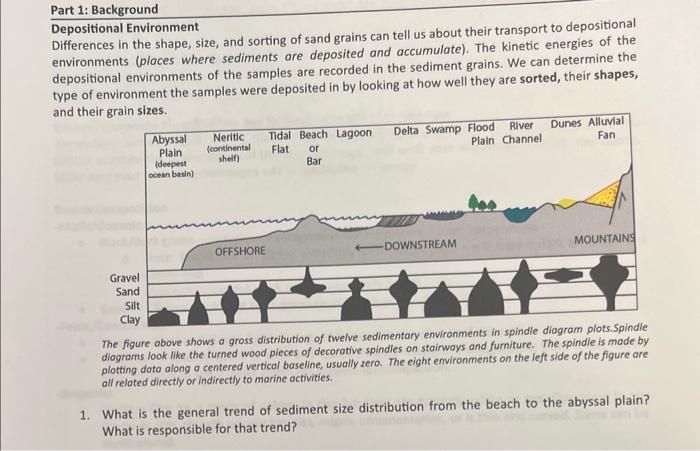 Solved Part 1: Background Depositional Environment | Chegg.com