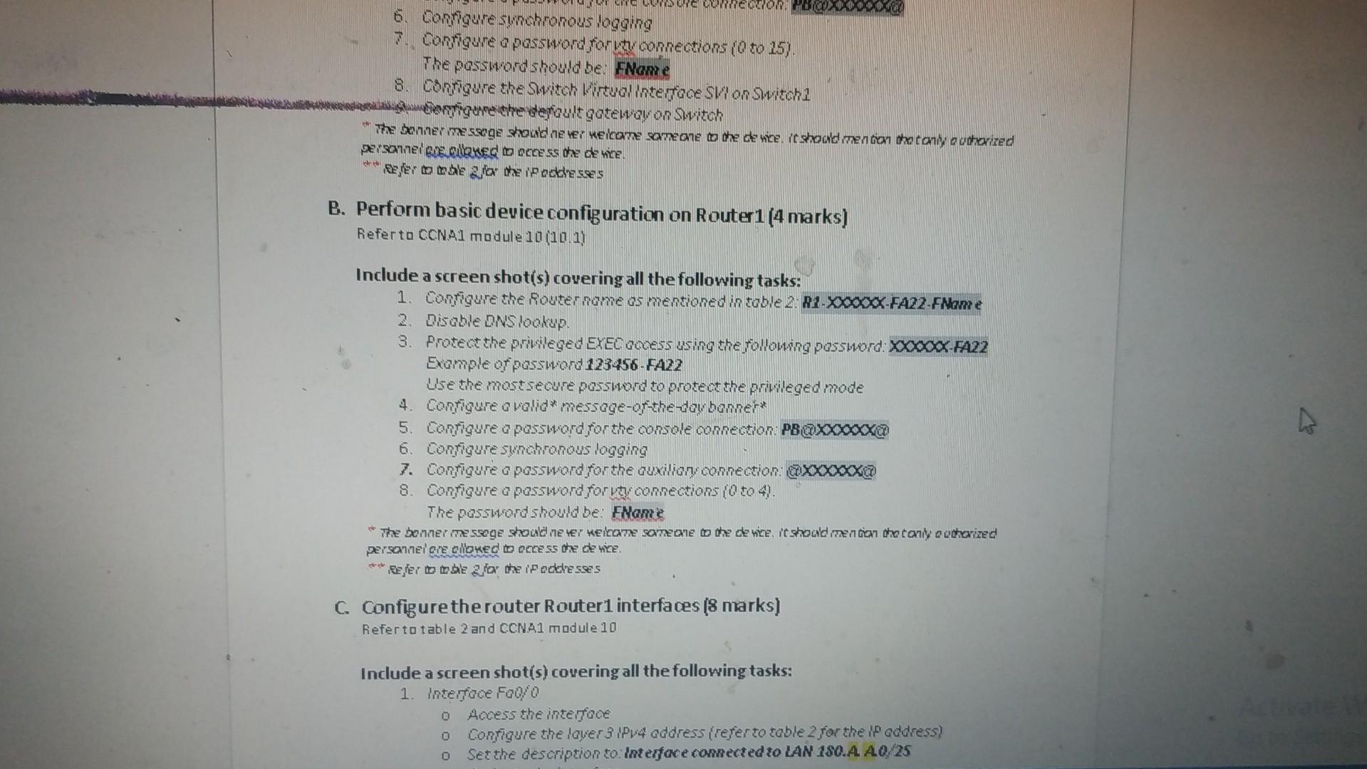 Solved efer to table 2 and CCNA1 module 10 Include a screen | Chegg.com