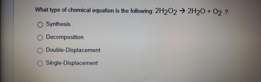 Solved What type of chemical equation is the following: | Chegg.com