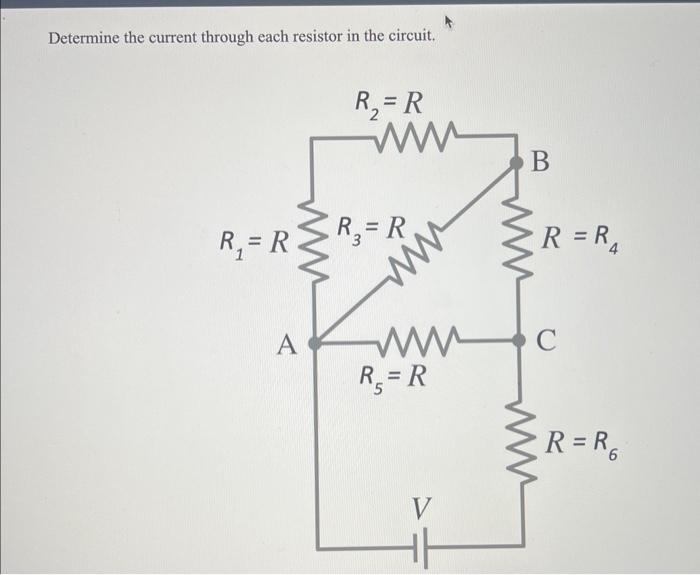 Solved Determine the current through each resistor in the | Chegg.com