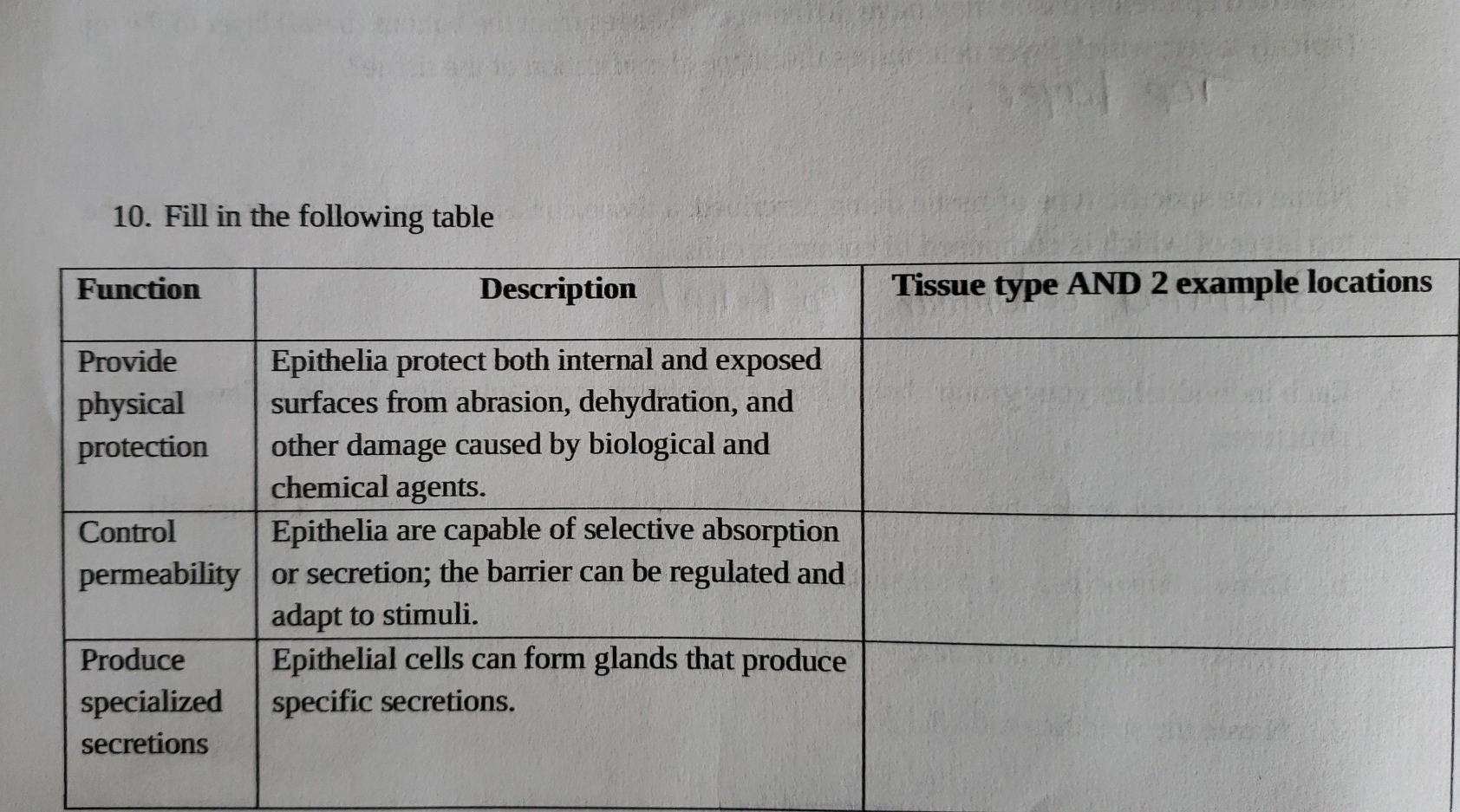 Solved MODEL 1: Epithelial Tissue Types of Epithelium Simple | Chegg.com