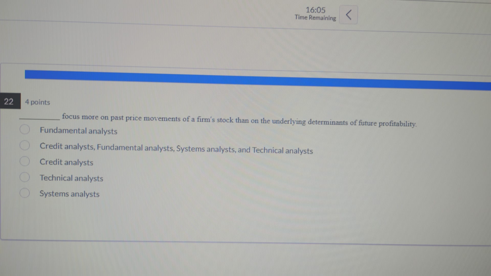 Solved focus more on past price movements of a firm's stock | Chegg.com
