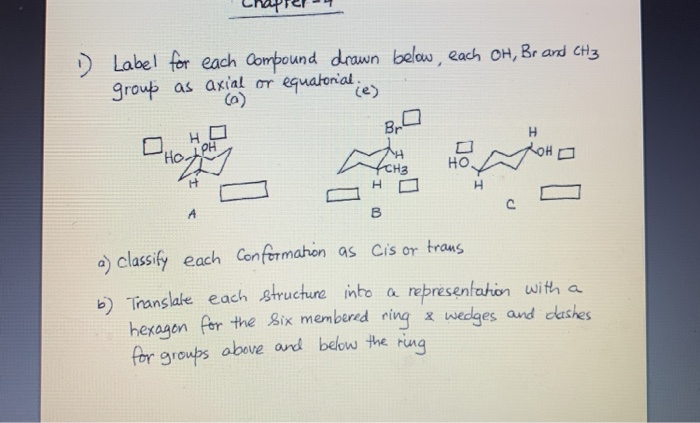 Solved 1) Label for each compound drawn below, each OH, Br | Chegg.com