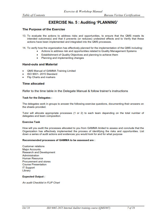 Solved EXERCISE No. 5 ﻿: Auditing 'PLANNING'The Purpose of | Chegg.com