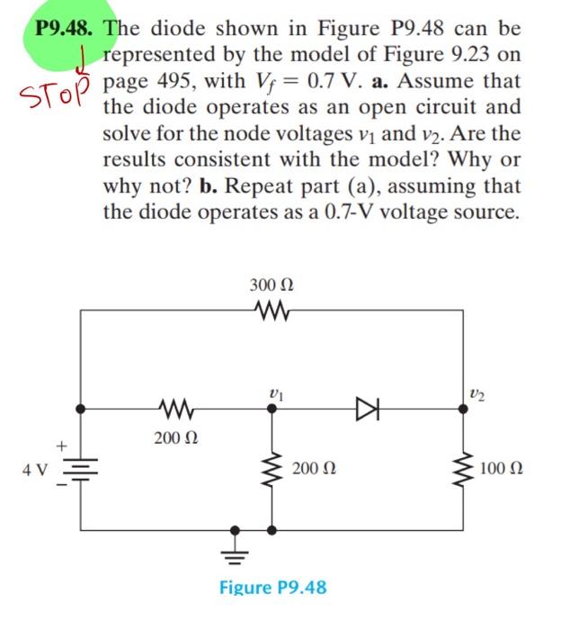 Solved P9.48. The diode shown in Figure P9.48 can be | Chegg.com