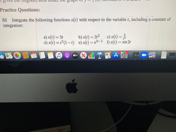 Solved Practice Questions: S1 Integrate the following | Chegg.com