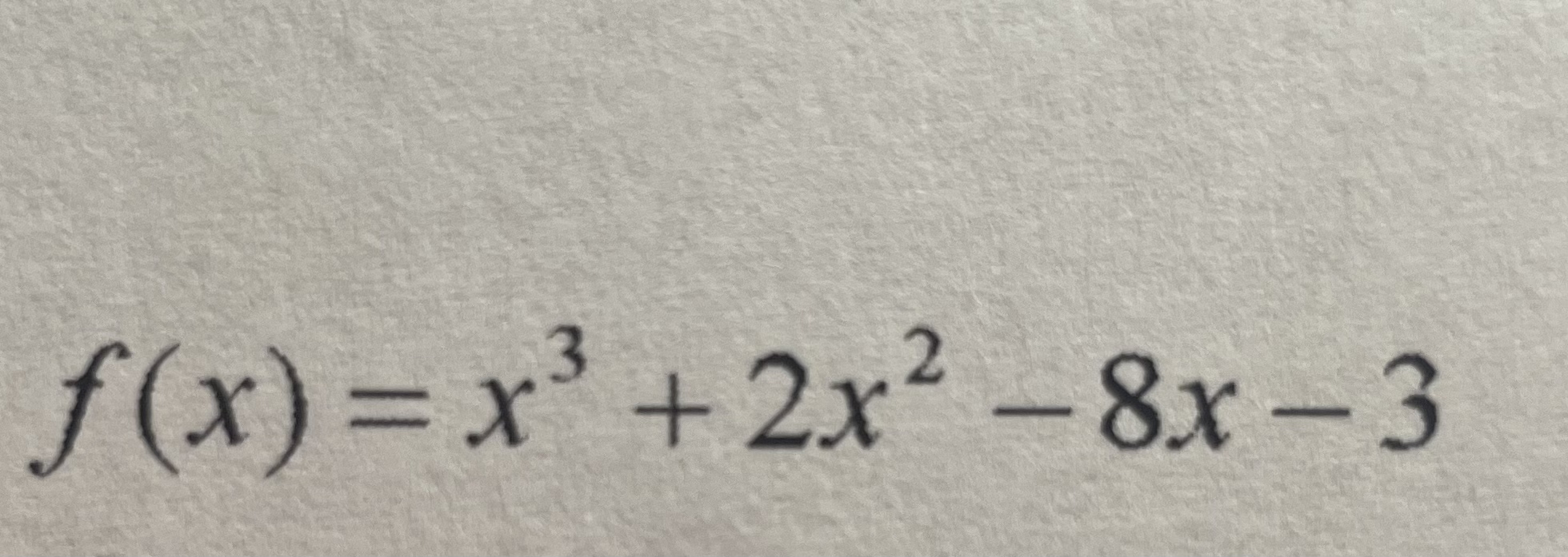 Solved f(x)=x3+2x2-8x-3Draw the graph of f with the | Chegg.com