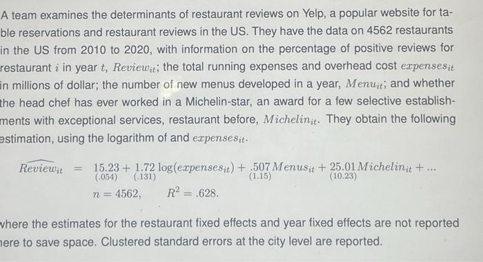 Solved explain why it is necessary to use clustered standard | Chegg.com