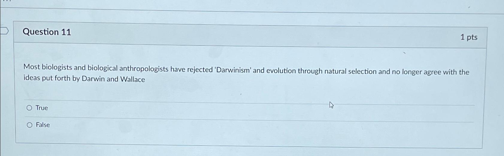 Solved Question 111 ﻿ptsMost biologists and biological | Chegg.com