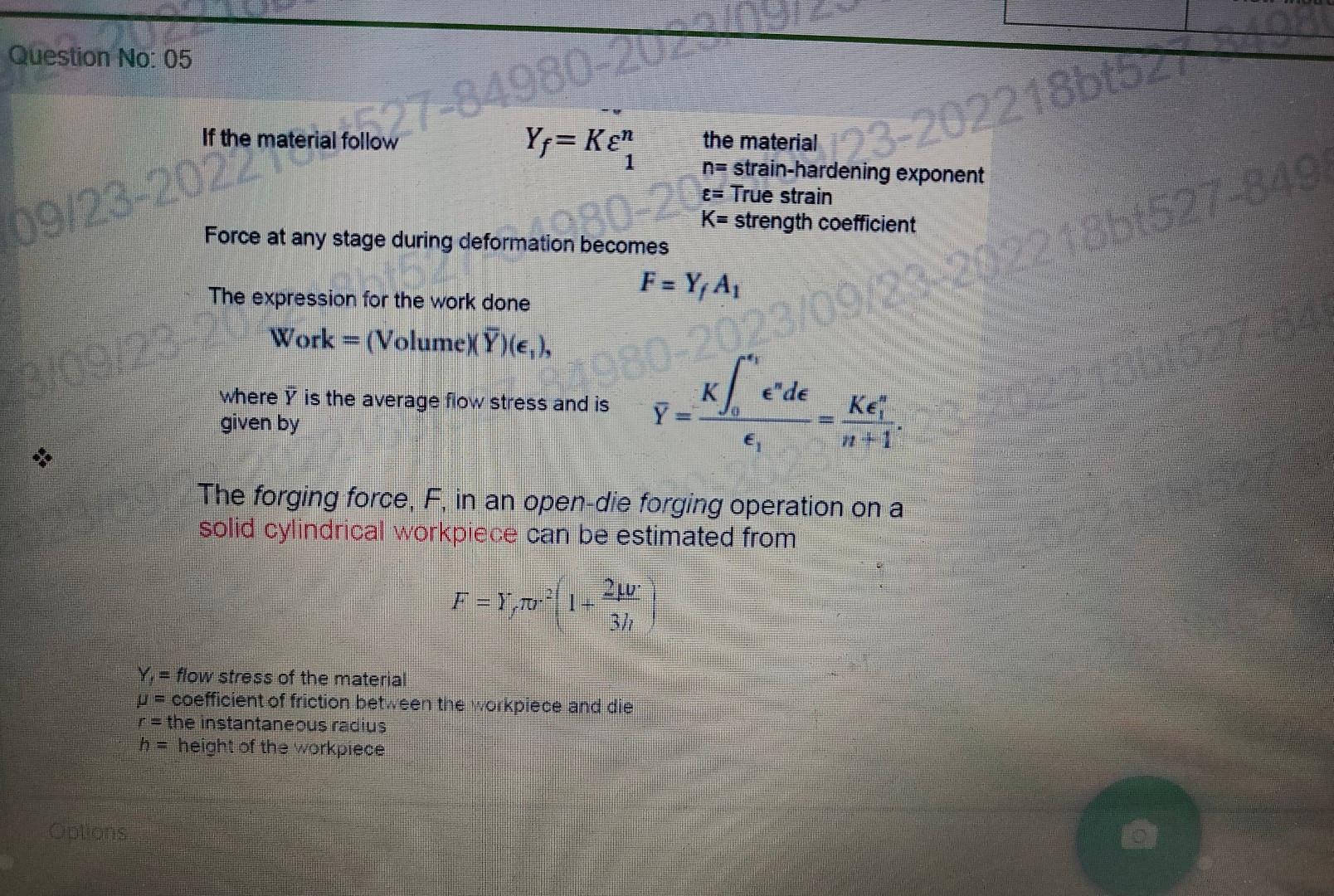 Solved Question No: 05* Filling time in casting for bottom | Chegg.com