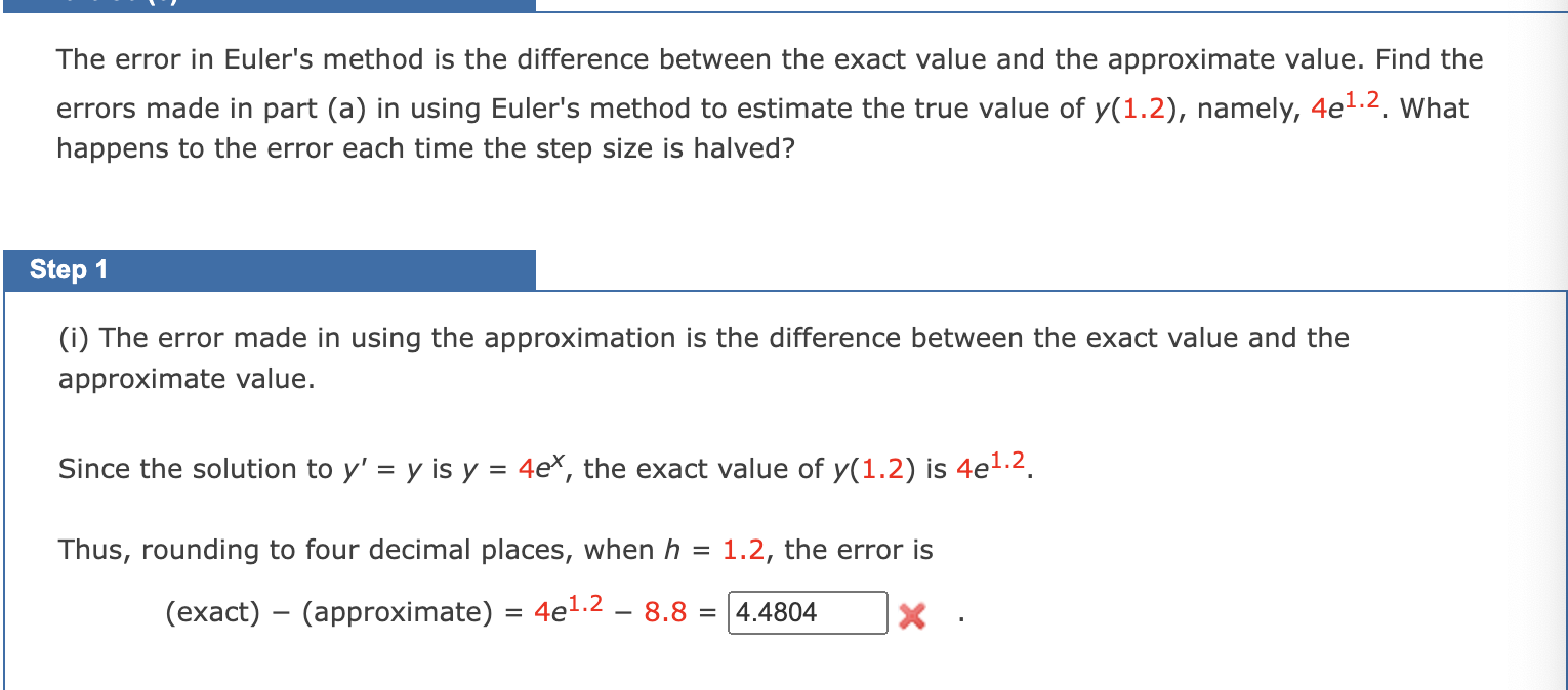 Solved Exercise (a)Use Euler's method with each of the | Chegg.com