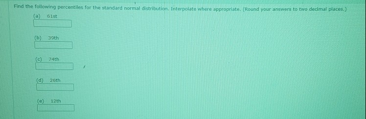 Solved Find the following percentiles for the standard | Chegg.com