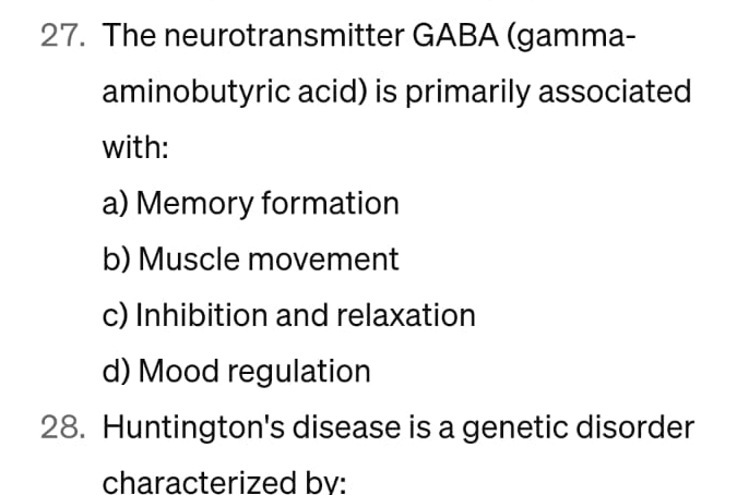 Solved The neurotransmitter GABA (gammaaminobutyric acid) | Chegg.com