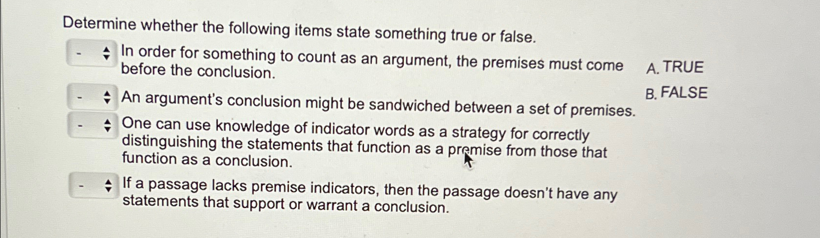 Solved Determine whether the following items state something | Chegg.com