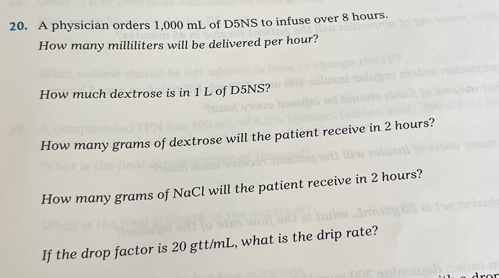 Solved A physician orders 1,000mL ﻿of D5NS to infuse over 8 | Chegg.com