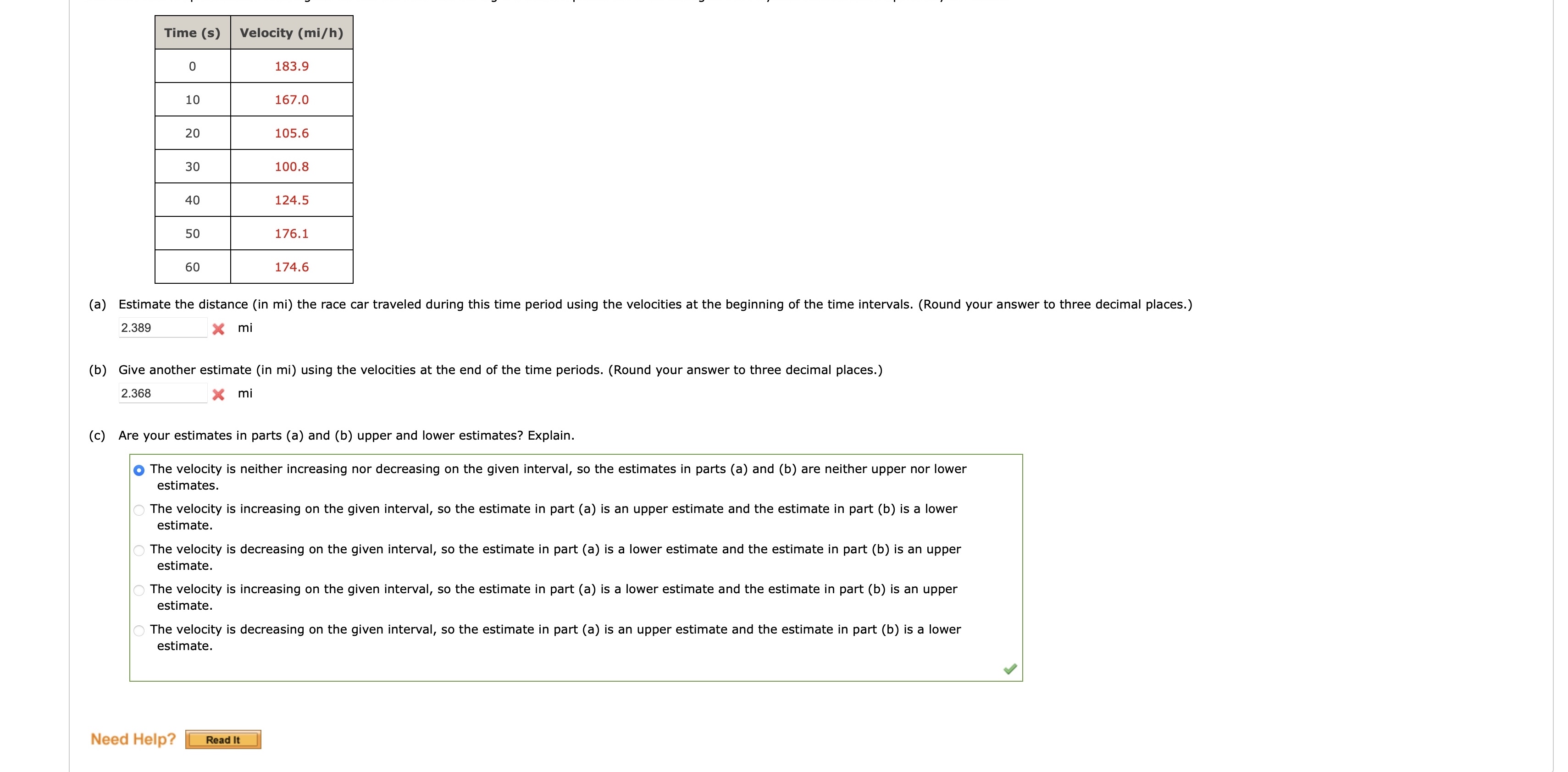 Solved by an EXPERT \table[[Time (s),Velocity | Chegg.com