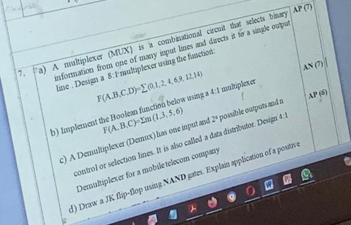 Solved a) A multiplexer (MUX} is a combinational circuit | Chegg.com