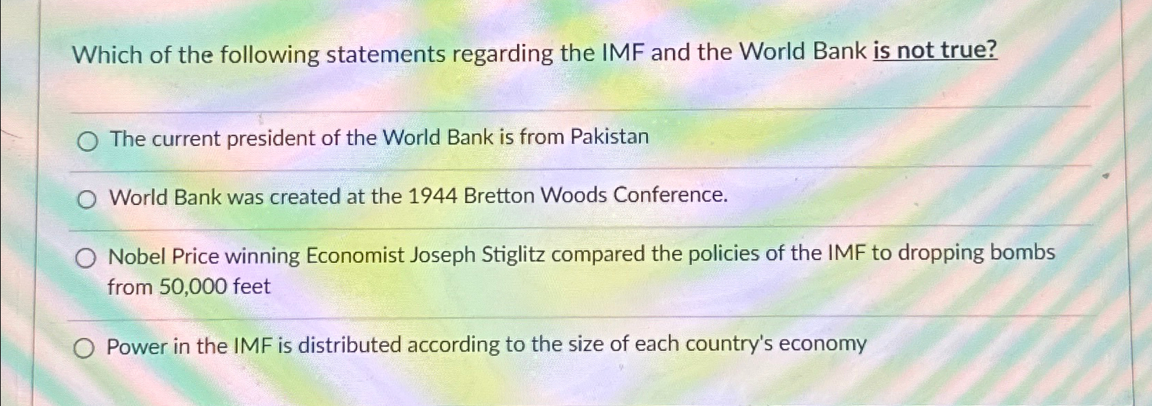 Solved Which of the following statements regarding the IMF | Chegg.com