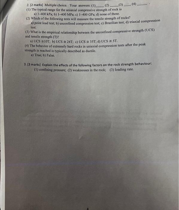 Solved 2. [2 marks] Multiple choice, Your answers: (1) (2) | Chegg.com