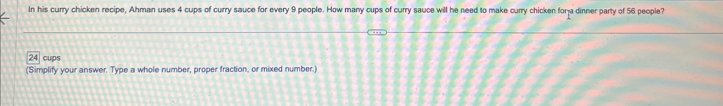 Solved In his curry chicken recipe, Ahman uses 4 ﻿cups of | Chegg.com