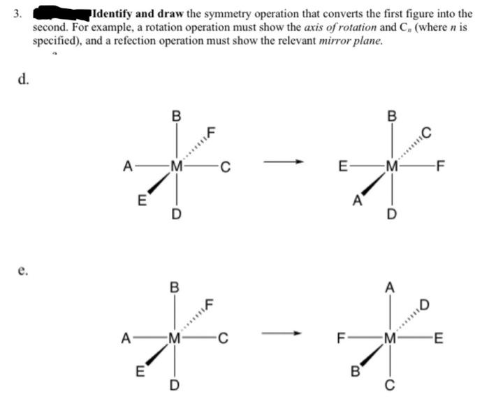 Solved 3. Identify and draw the symmetry operation that | Chegg.com